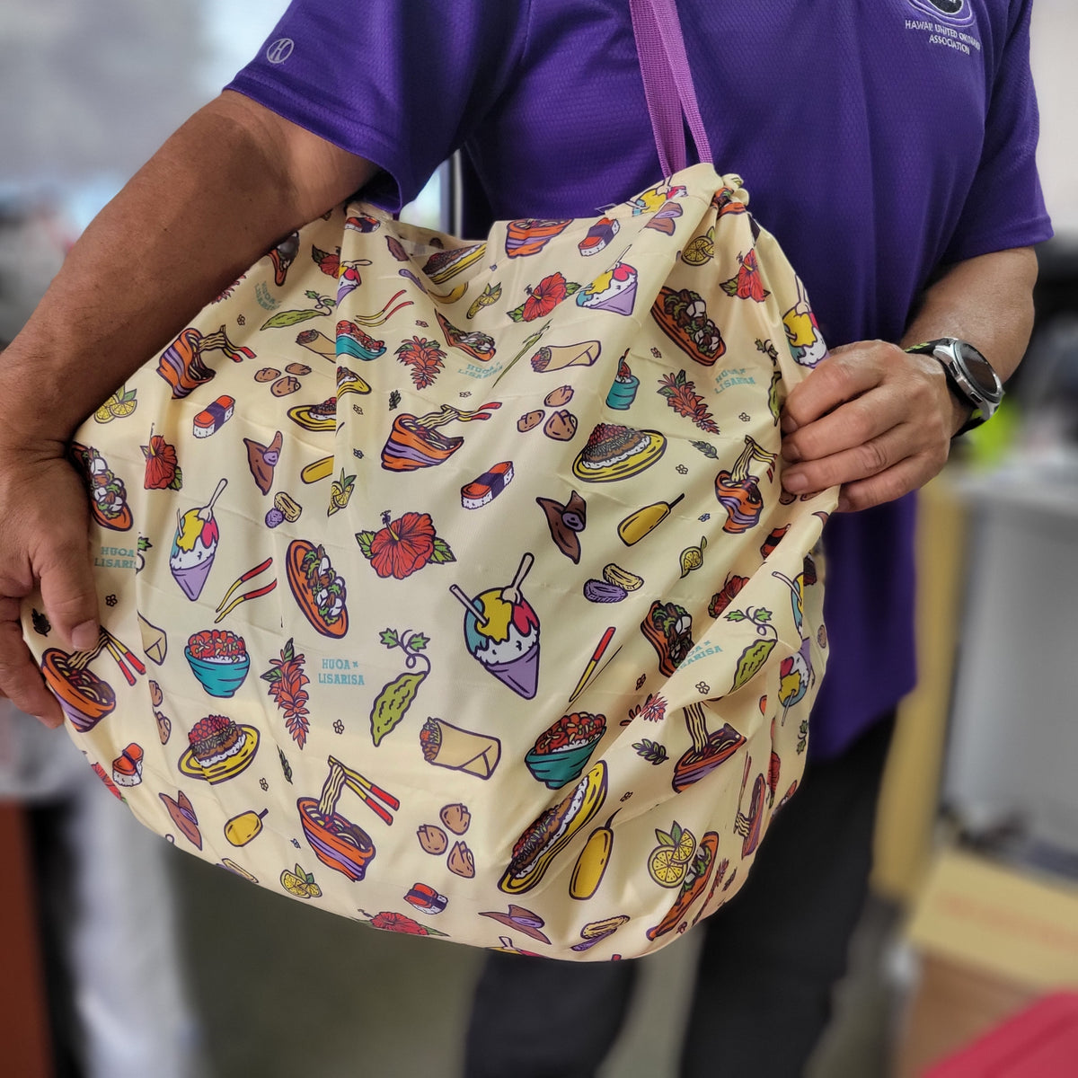 "One-Pull" foldable bag Aloha Okinawa Collection – Hawaii United ...
